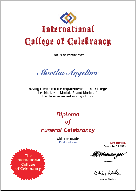 Diploma of Funeral Celebrancy | International College of Celebrancy ...